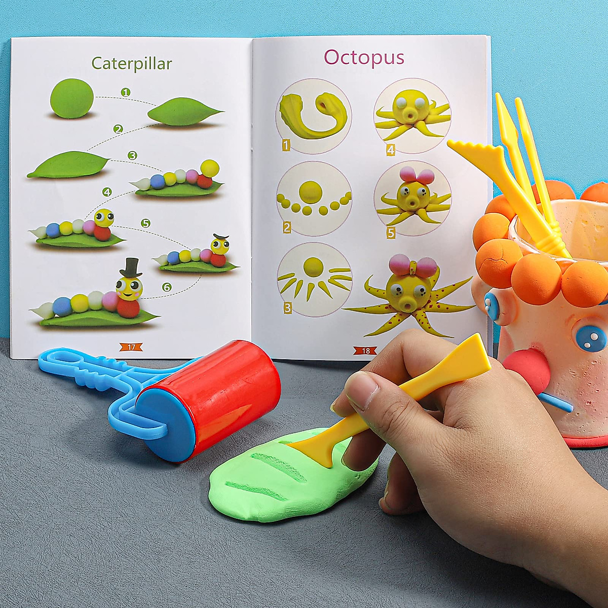 Modeling Clay Kit - 50 Colors Soft & Ultra Light Air Dry Magic Clay with Sculpting Tools, Safe & Non-Toxic, Great Gift for Kids.