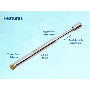 Artman Instruments Bur Cleaning Brass Wire Brush Dental Nail Cleaning Bit Cleaning Bur Cleaning Brush Copper Bristles Adjustable Length