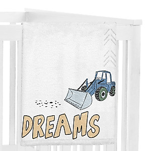 Sweet Jojo Designs Construction Truck Boy Milestone Blanket Monthly Newborn First Year Growth Mat Baby Shower Memory Keepsake Gift Picture - Grey Yellow Black Blue Green Transportation Chevron Arrow