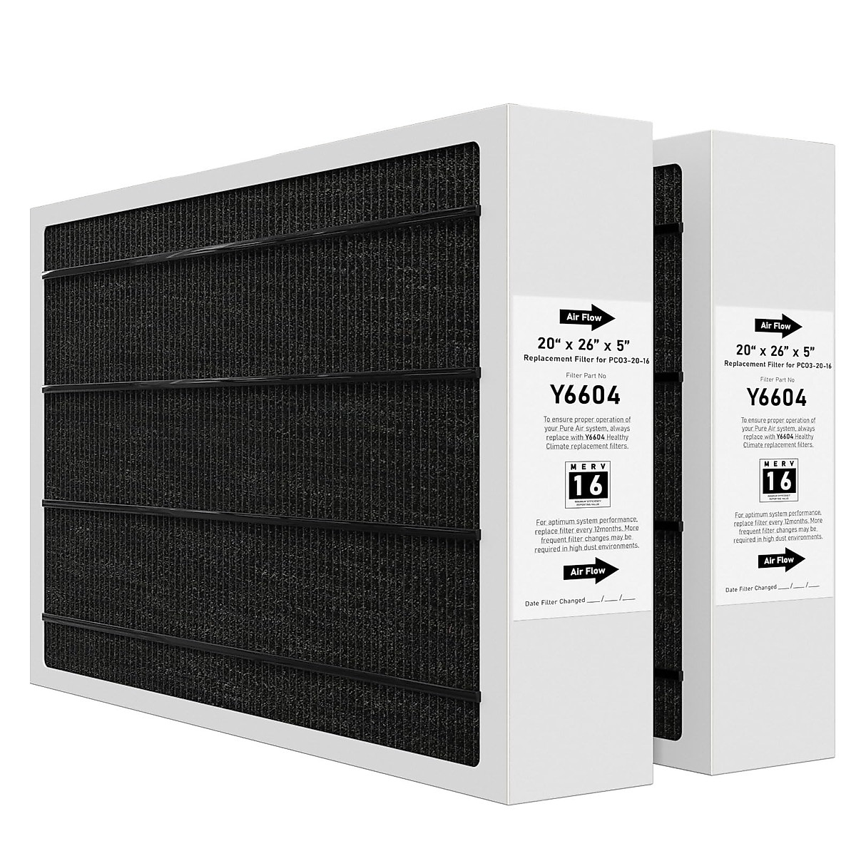 Pitymody Y6604 MERV16 20x26x5 Furnace Replacement Filter Compatible with Lennox Y6604 PureAir PCO3-20-16 Air Purifier Cleaner Purification Systems, 2 Pack