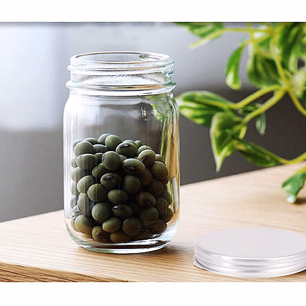 BPFY 12 Pack 16 oz Glass Mason Jars With Lids, Canning Jars for Meal Prep, Food Storage, Canning, Drinking, Oats, Salads, Yogurt, Jelly Jars, Candle Holder