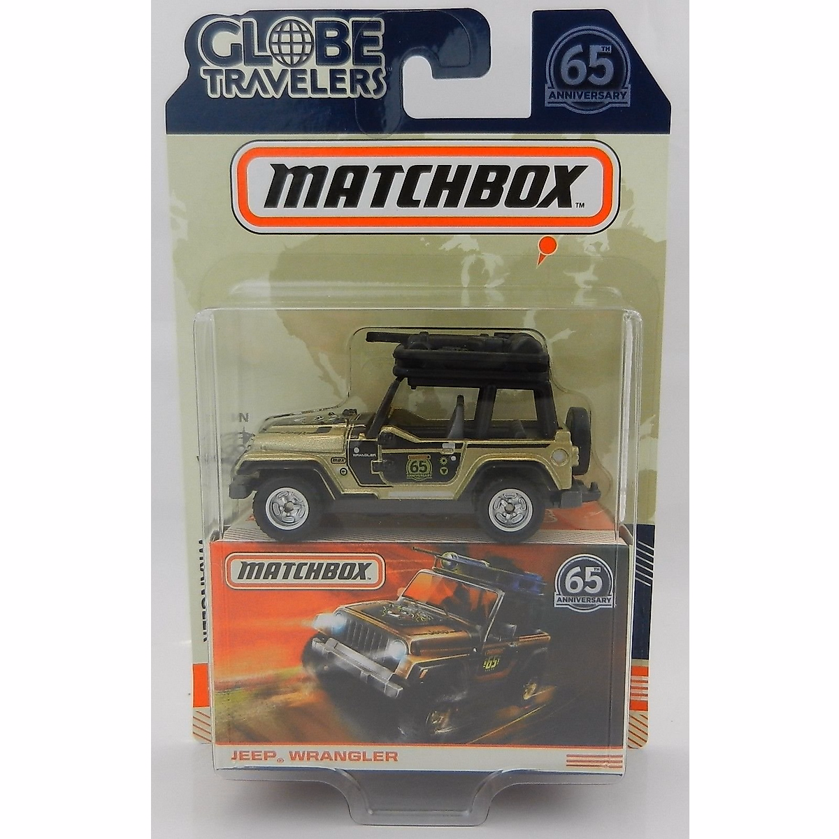 MATCHBOX Globe Travelers Gold/Black JEEEP Wrangler 65TH Anniversary