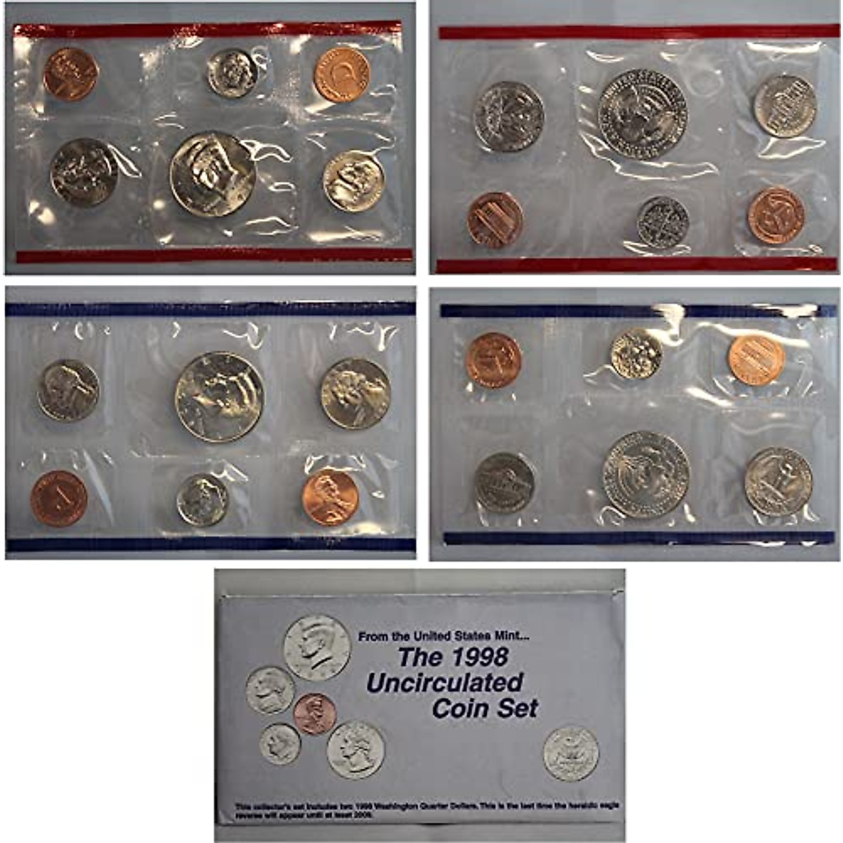 1998 P, D U.S. Mint - 10 Coin Uncirculated Set with CoA Uncirculated