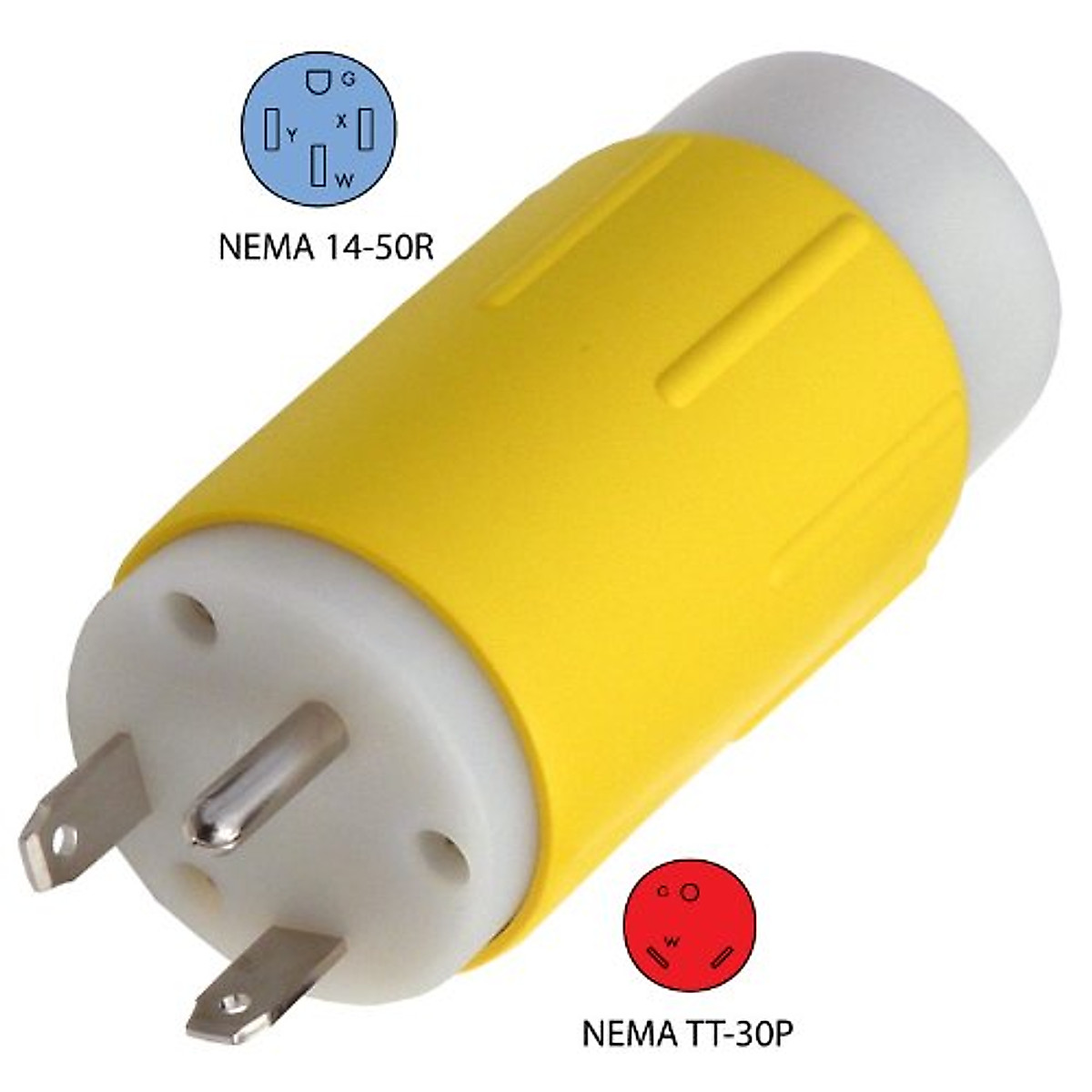 Conntek 30A 125-Volt TT-30P RV/Generator Plug to 50-Amp Electric Vehicle Adapter Cord for Tesla