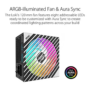 Asus 1000W ROG Loki SFX-L Platinum PSU, Small Form Factor, Fully Modular, 80+ Platinum, 0dB Fan Button, RGB, ATX-to- SFX Bracket, 10 Year Warranty