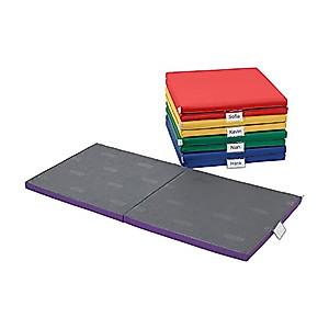ECR4Kids SoftZone Folding Rainbow Rest Mats, Classroom Furniture, Assorted, 5-Piece
