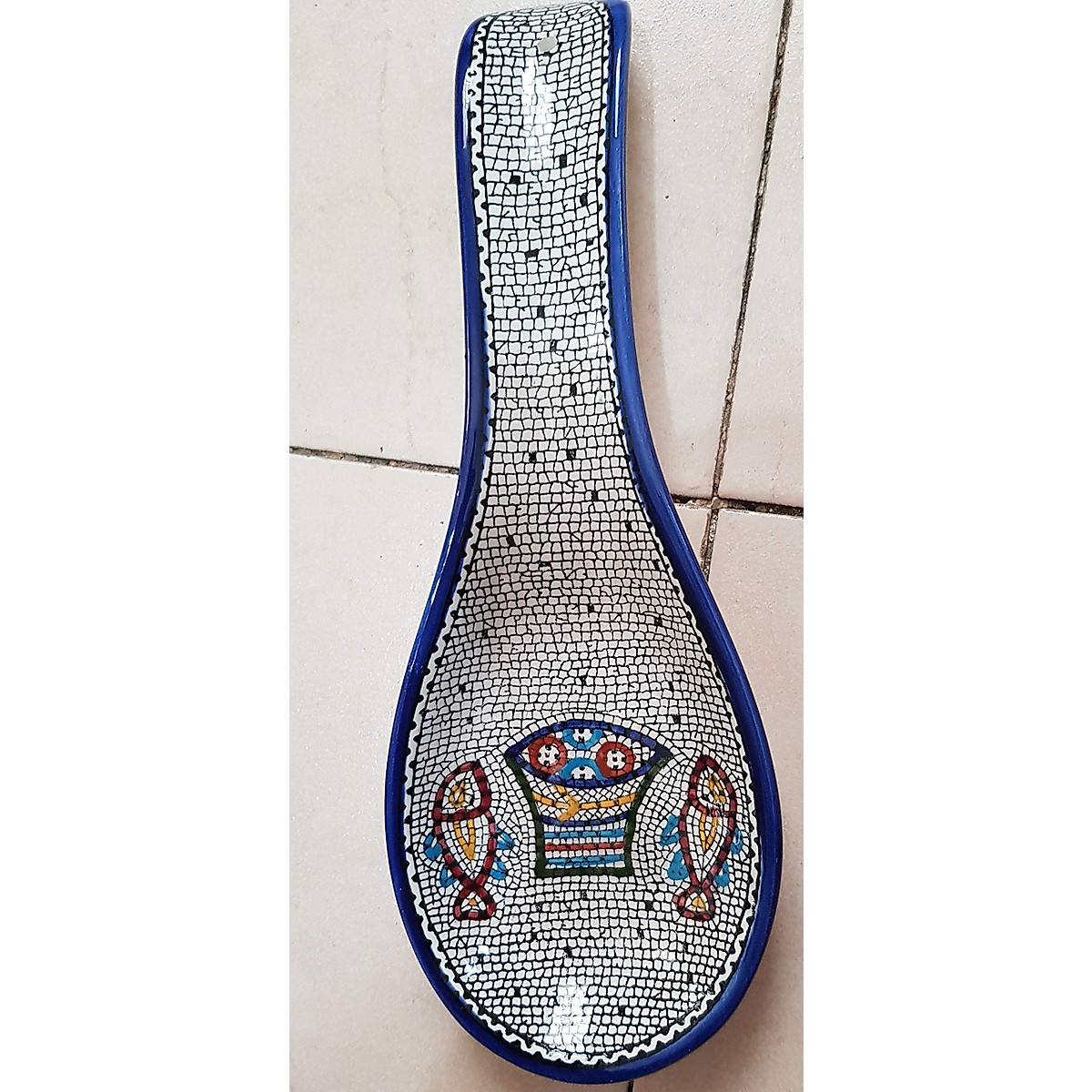Bluenoemi Armenian Ceramics Rest Spoon Fishes Holy Land Gift