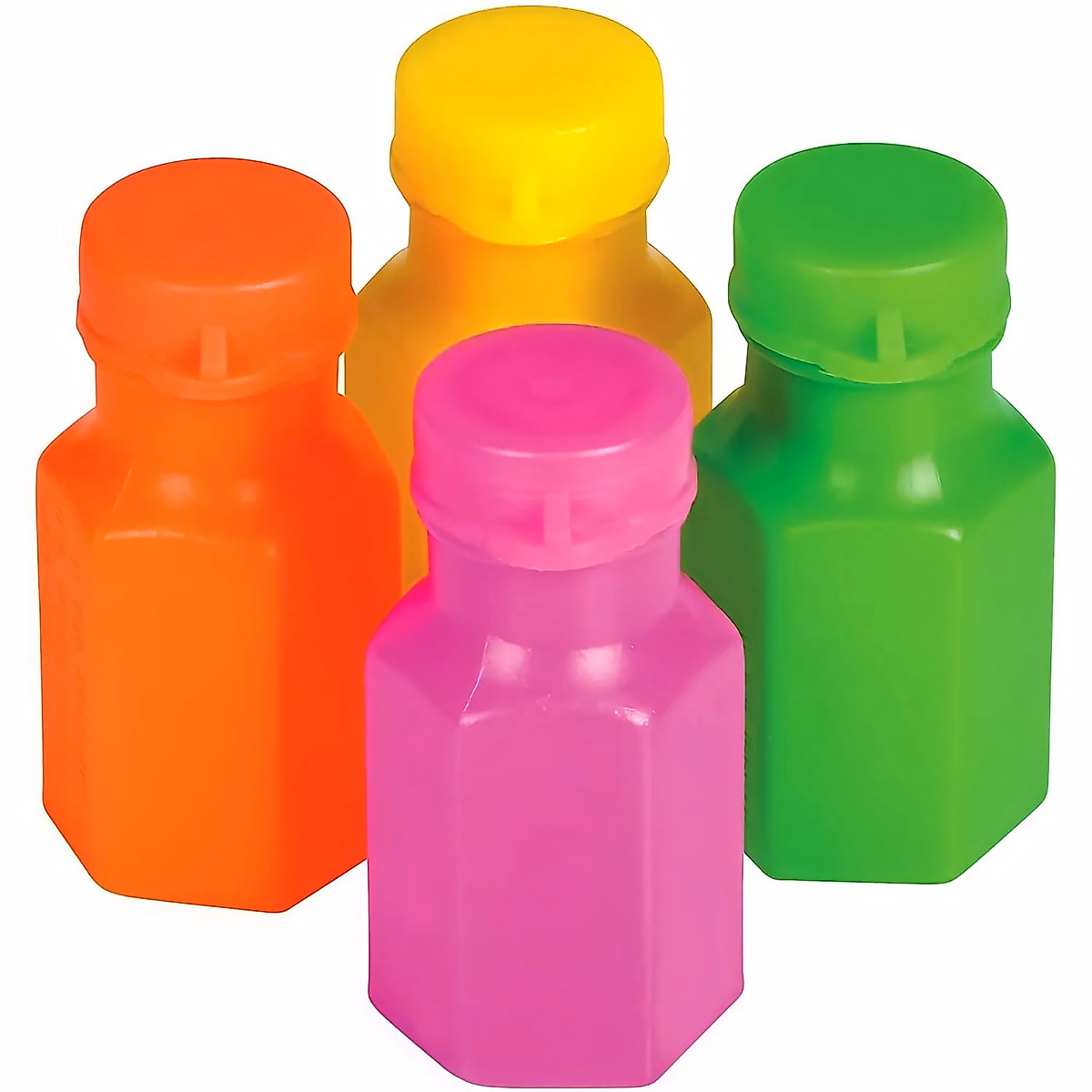 Rhode Island Novelty 1.75 Inch Neon Bubble Bottles, Pack of 48