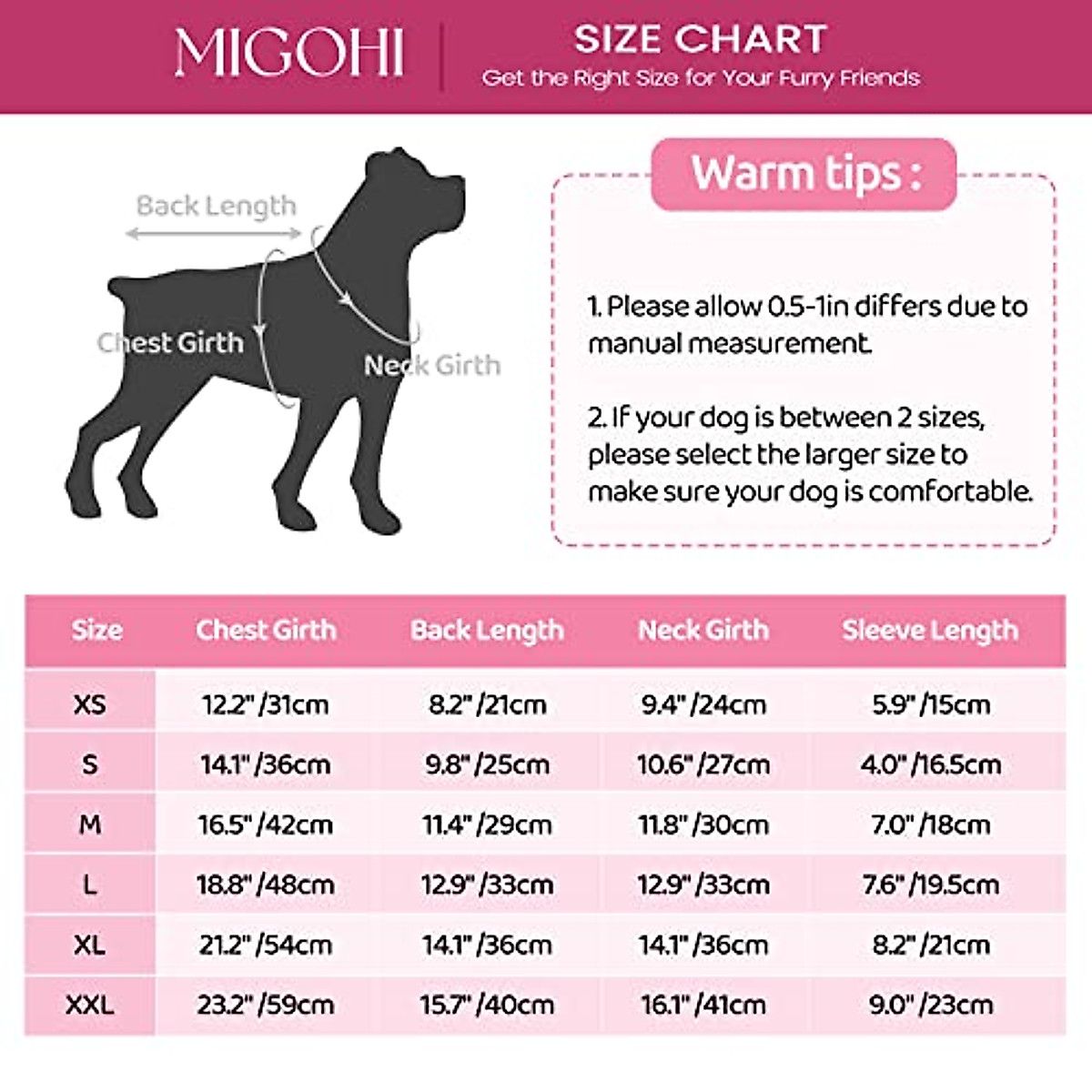 MIGOHI Small Dog Coat, Full Body Winter Dog Sweater with Legs, Turtleneck Warm Dog Pajamas Fleece Pjs Comfy Pullover for Small Medium Dogs, Zip Up Dog Onesie Jammies Pet Apparel Jumpsuit for Puppy