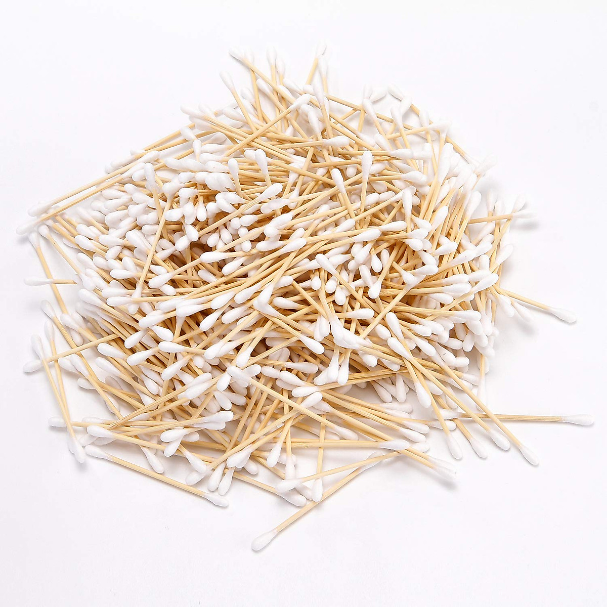 ChocPung Natural Bamboo Cotton Swabs – Pack of 500 Two Tip Buds – Double Tipped, Eco-Friendly & Biodegradable – Comfortable and Soft – Plastic Free