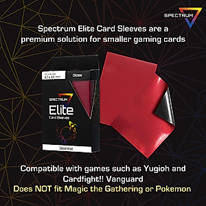 BCW Spectrum Elite Deck Guard Small Card Sleeves | Yugioh Card Sleeves | Red - 60 Sleeves | Protective Sleeves for Small Trading Cards (Not for MTG or Pokemon) | Durable and Sleek