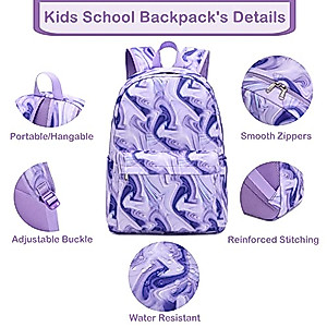 Kids Backpack Set for School, 3PCS School Bookbag Set with Square Lunch Bag Pencil Pouch, Water Resistant Large Capacity School Bag for Elementary Middle High School Girls Boys