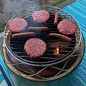 Fire Pit Accessory Kit for 19.5 Inch Solo Stove Bonfire, Stainless Steel Fire Pit Stand & Grill Cooking Grate for Bonfire Fireplace Tools