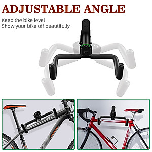 DIRZA Bike Wall Mount Garage Bike Rack Adjustable Bike Hanger Storage Bike in Garage Home,Horizontal Bike Hook Bike Holder for MTB,Road Bike,Hybrid Bikes