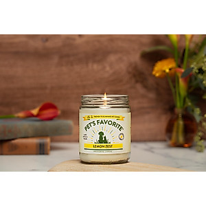 Pet's Favorite - Tested & Proven - Odor Eliminating Candle, Pet-Friendly Scented Candle, in 7 Great Fragrances – 70-Hour Burn Time, Cotton Wick (Lemon, Pack of 1)