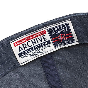 AMERICAN NEEDLE Archive MiLB Baseball Dad Hat, Seattle Rainiers, Navy