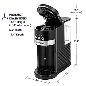 Sincreative Single Serve Coffee Maker, 2 in 1 Single Cup Coffee Makers for K Cup Pod or Ground Coffee, Compact Coffee Machine with Strong Brew Button, 6 to 14oz Brew Sizes, Gifts for Mom Dad Women Men