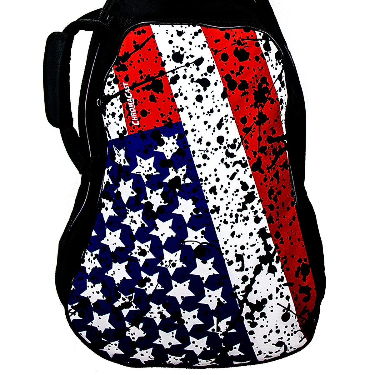 ChromaCast USA Flag Graphic Multi-Pocket Electric Guitar Padded Gig Bag (CC-EPB
