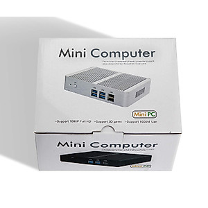 KINGDEL Mini Computer, Fanless Nettop with Celeron N3150/J3160/J4125 Quad Core 2.08GHz CPU, 4GB RAM 256GB SSD, 2*LAN, 2*HD, 4*USB 3.0