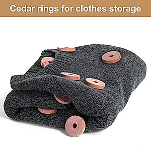 GOGOUP Cedar Rings for Hangers, Cedar Blocks for Clothes Storage 100% Natural Aromatic Cedar Wood for Closets and Drawers 24-Pack