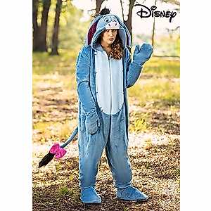 Fun Costumes Deluxe Adult, Eeyore Hooded Onesie Suit from Disney's Winnie the Pooh, Licensed Outfit for Halloween and Cosplay X-Large