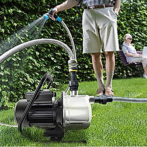 Lanchez 1.6 HP Shallow Well Pump Garden Pump，Portable Water Transfer Draining Irrigation Pump for Water Removal, Lawn Fountain Pump，Irrigation Pump 1162 GPH 147 Feet Height