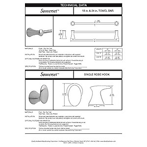Franklin Brass 139571 Somerset Towel Hook, 1 Count (Pack of 1), Brushed Nickel