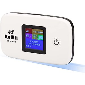 Mobile WiFi Hotspot | KuWFi 4G LTE Unlocked Wi-Fi Hotspot Device | Portable WiFi Router with SIM Card Slot for Travel-Friendly Mobile Travel Router Perfect for AT&T/T-Mobile Users