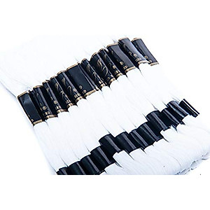 White Embroidery Floss, 24 Skeins Embroidery Thread Friendship Bracelet String, Cross Stitch Threads Hair Wrap Yarn