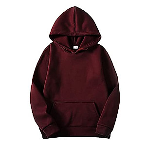 sumensumen Men's Tracksuit 2 Piece Hoodie Sweatsuit Sets, Sweatsuit with Pockets Hoodie Sweatshirt and Jogging Sweatpants Suit Men-01 Wine,X-Large
