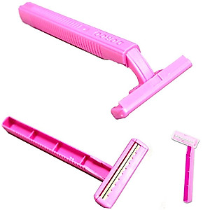 10 Disposable Razors Twin Blade Shaving Women Hair Removal Trimmer Shaver Pink