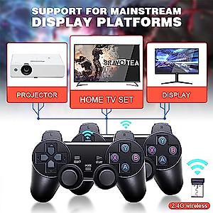 Nostalgia Stick Game - Wireless Retro Stick Game Console, Dual 2.4G Wireless Controllers Built-in 10000+ Games,Plug & Play Video Game Stick,4K HDMI Output (M8 64g)