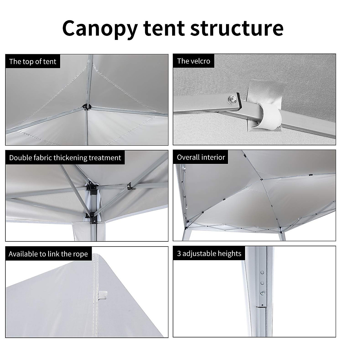 Waterproof 10'x10' Pop Up Canopy Wedding Tent with Sides - Outdoor Folding Commercial Gazebo Canpy Tent White
