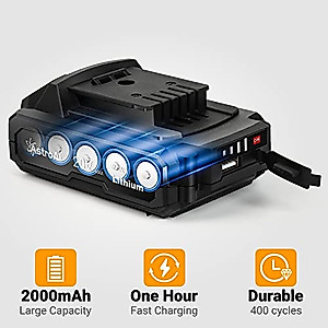 AstroAI 20V MAX Rechargeable Li-ion Battery for ACJY3PYE / ACJY3PBU / ACJY21LIDC / ACJY21LIDCBU with Real-time Capacity Indicator USB Output Only Compatible with AstroAI Product