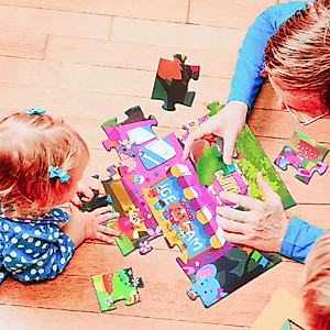 Puzzles for Kids Ages 3-5 24 Pieces Large Ice Cream Truck Kids Jigsaw Puzzles, Professional Preschool Toy Puzzles for Toddlers Boys and Girls –16''x12'' with Storage Box