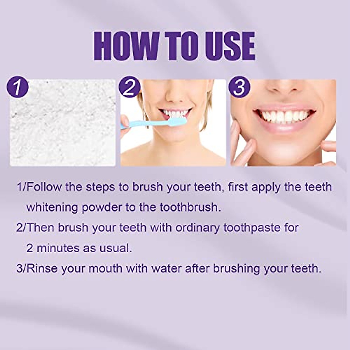 NBHC 2Pcs Teeth Colour Corrector Powder, Whiten and Clean Teeth Powder, Washing Remove Stains and Dirt, Freshen Oral Plaque, Brightening Teeth Clean Tooth Toothpaste Powder