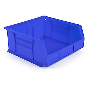 Hudson Exchange 11" x 11" x 5" Plastic Stackable Storage Bin and Hanging Container (Blue)