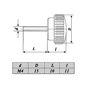 BCP 20-Piece M4x10mm Threaded Knurled Thumbscrew Grip Knobs Thumb Screw for Machinery Latche