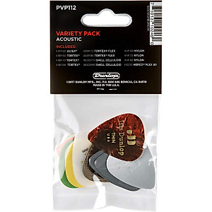 Dunlop Acoustic Variety Pack Guitar Picks, 12 Pack