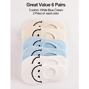 Baby Toddler Kids Boys Girls No Show Socks, Kids Low Cut Ankle Socks, Breathable Cotton Socks for Boys and Girls, White Blue Cream 1-3T, 6 Pairs