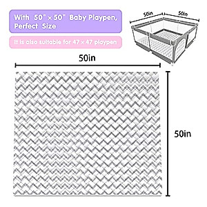 Playpen Mat,50x50 Play Mat for Playpen，Thick Baby Mat for Floor Crawling,Non Slip Baby Playpen Mat for Play 50×50 Inches Baby Floor Mat for Babies Toddler，Travel Play Mat for Baby，Baby Play Tent Mat.