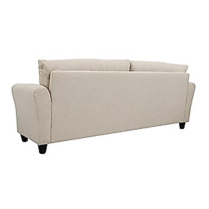Melpomene 85'' Sofa w/Flared Arm, Couch for Living Room Linen Minimalism/Mid-Century/Contemporary Style (Beige)