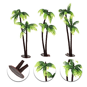 SUPVOX Cupcake Toppers Mini Palm Tree 3pcs Palm Model Trees Scenery Model Miniature Plastic Artificial Layout Rainforest Diorama Building Model Trees Simulation Palm Tree Fake Tree