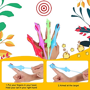 Sumind 16 Pack Finger Slingshot Chicken Rubber Chicken Flick Chicken Ornament Flying Chicken Fingers Stretchy Funny Christmas Birthday Party Activity Favor(Red, Blue, Green, Purple)