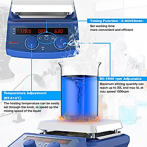 FOUR E'S SCIENTIFIC 7 Inch Hotplate Magnetic Stirrer with Stand