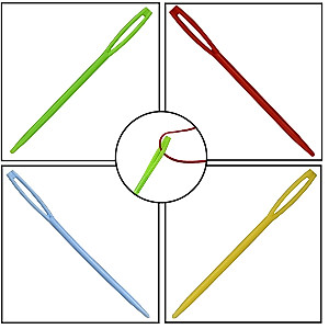 48pcs 2.7 "Large Eye Plastic Sewing Needles Yarn Needles Safety Lacing Needles Children Safety Learning Needles Applicable to Children Craft Needles Project，4 Colors