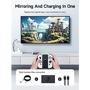 Hagibis Switch Dock for Nintendo Switch OLED, USB C to HDMI Cable Adapter with 4K@60Hz HDMI, 100W Power Delivery, Type-C to HDMI Adapter for Laptop, Tablet, SteamDeck, ROG Ally (White 60Hz)