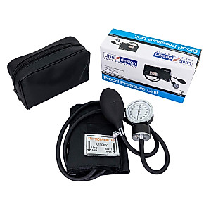 LINE2design Infant Deluxe Aneroid Sphygmomanometer - Manual BP Cuff Portable Accurate Medical Supplies Trauma Kits - Emergency Blood Pressure Monitor Cuff with Black Carrying Case