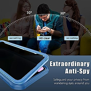 Privacy Case Compatible for iPhone 14 Pro, Anti-peep Full Body Case, Front & Back Tempered Glass Full Screen Coverage, 360 Full protective Anti-spy Shockproof Phone Case for iPhone 14 Pro, Blue
