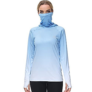 BASSDASH Women's Fishing Hoodie Shirt With Face Mask Thumb Holes UPF 50+ FS23W